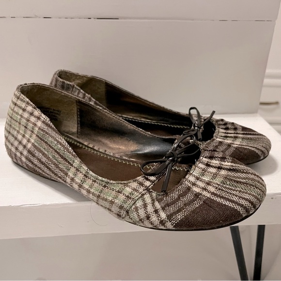 BONGO | Shoes | Bongo Fabric Checked Ballerina Flats | Poshmark